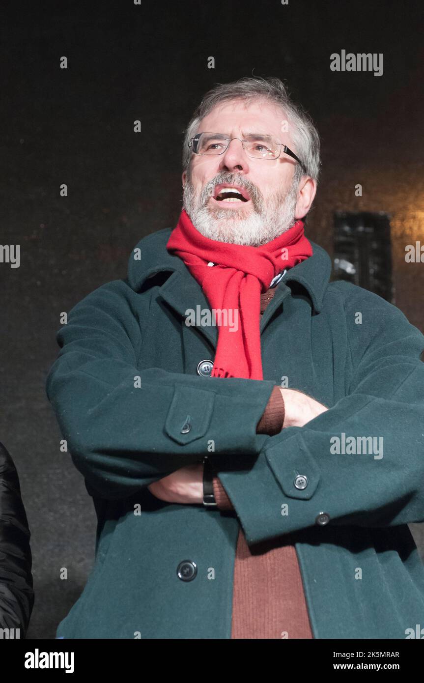 30/01/2011 Derry/Londonderry, Northern Ireland. Gerry Adams addresses ...