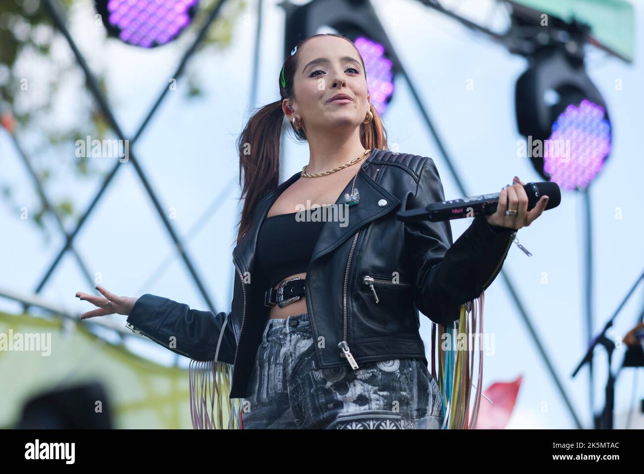 Singer Eva Luna performs during the concert of the Hispanic Heritage ...