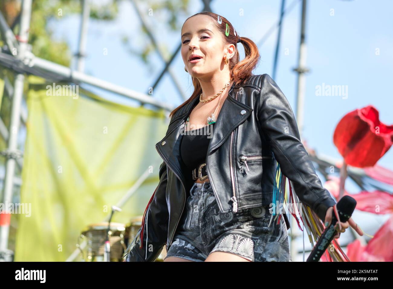 Singer Eva Luna performs during the concert of the Hispanic Heritage ...