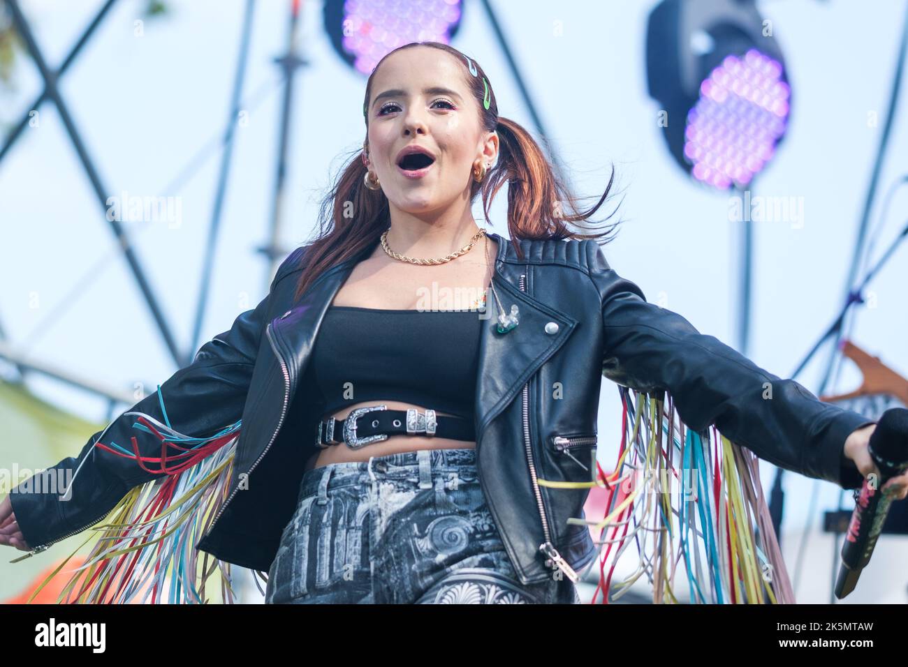 Singer Eva Luna performs during the concert of the Hispanic Heritage ...