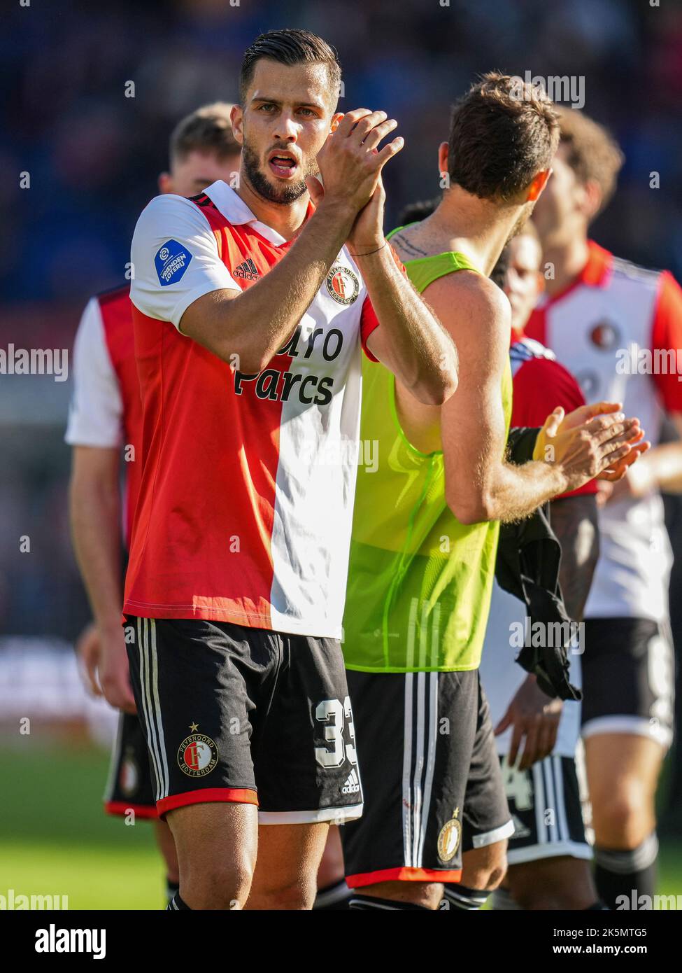 Rotterdam - David Hancko of Feyenoord celebrates the win during the ...