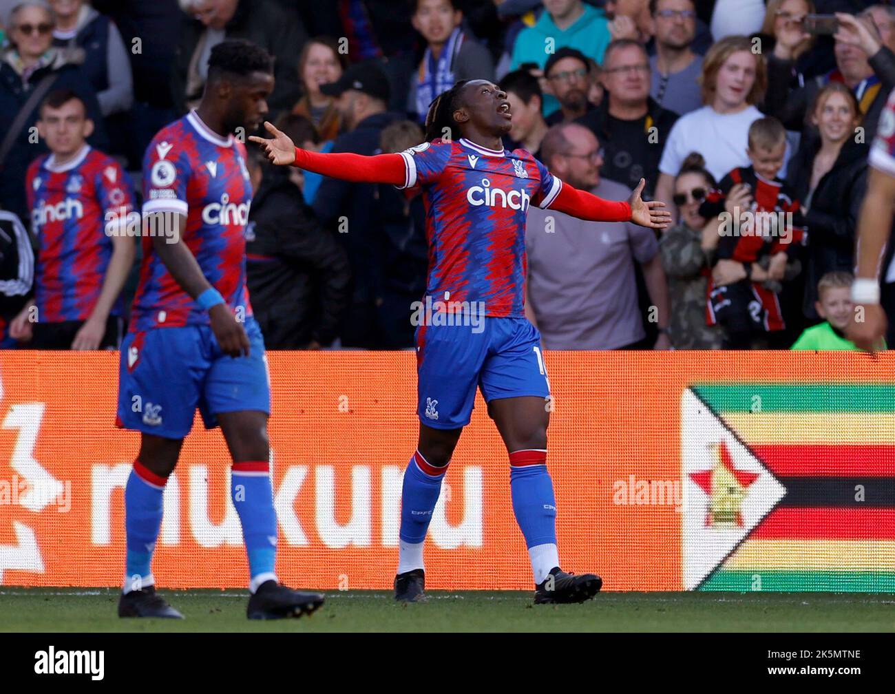 Crystal Palace's Eberechi Eze celebrates scoring their side's second ...