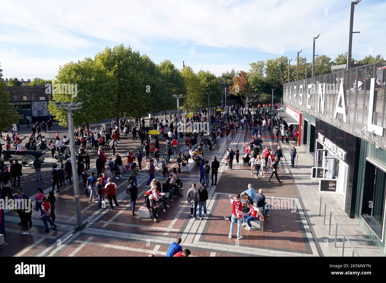 Arsenal fans outside the ground before the Premier League match at the ...
