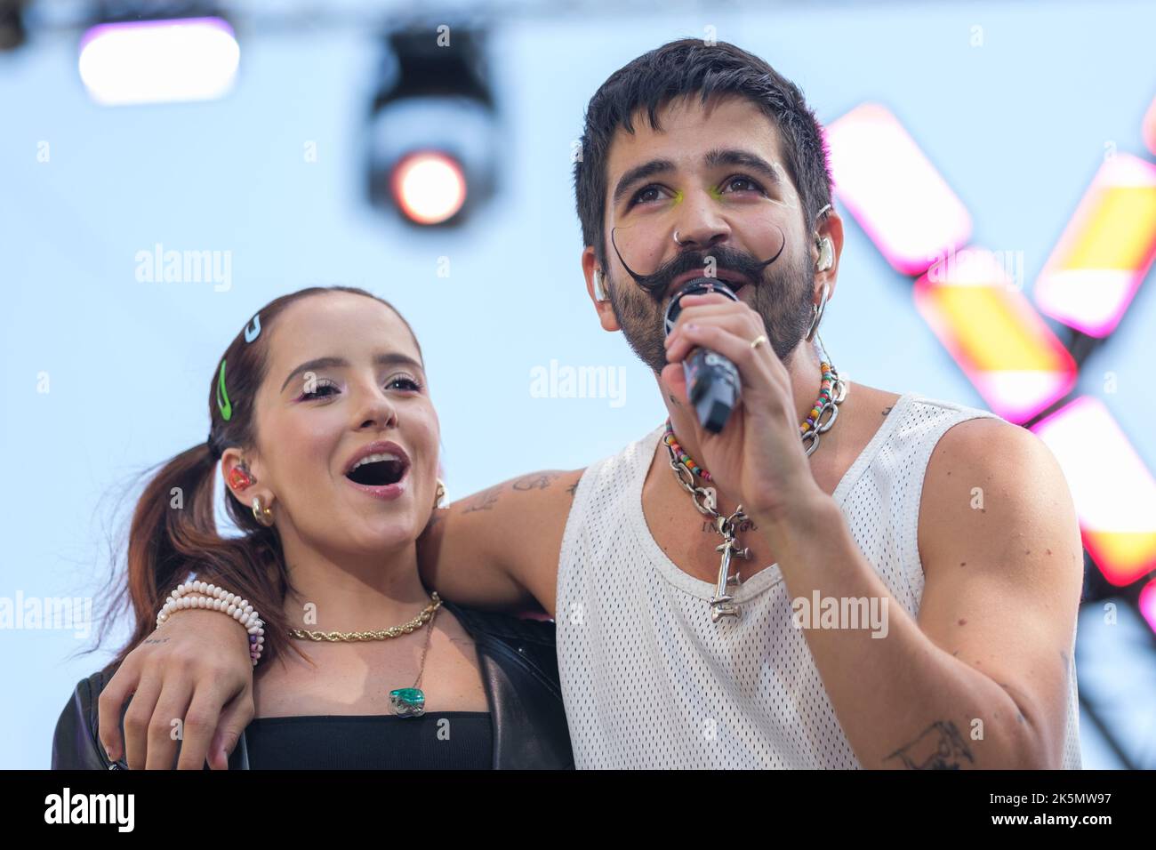 Madrid, Spain. 09th Oct, 2022. Singer Eva Luna and the Colombian ...