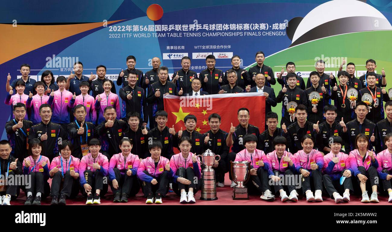CHENGDU, CHINA - OCTOBER 9, 2022 - China Men's and Women team celebrate ...