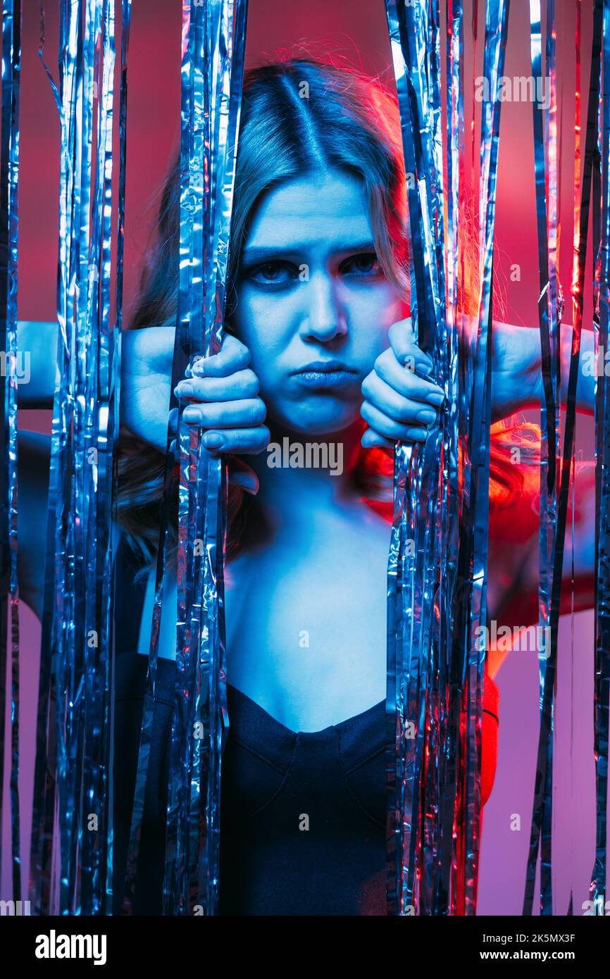 boring party lonely woman bad birthday unhappy Stock Photo - Alamy