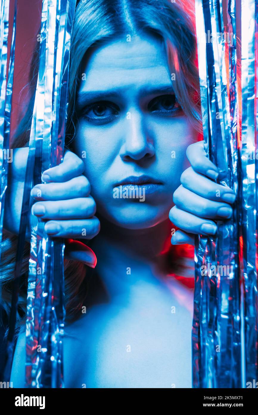 bored woman party fail christmas celebration Stock Photo - Alamy