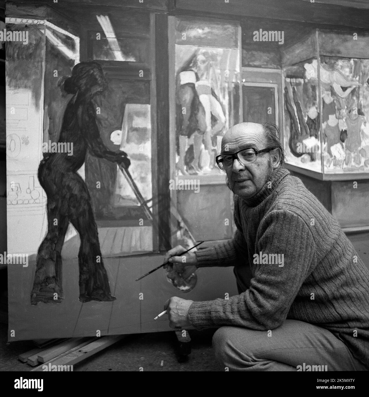 Antonio Berni, Argentine painter, engraver and muralist in his Buenos ...