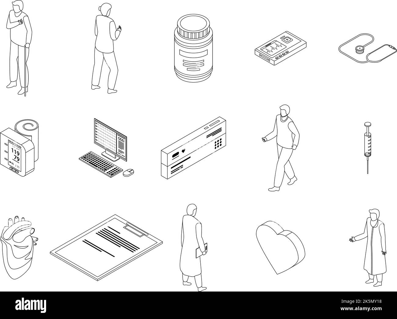 Cardiologist icons set. Isometric set of cardiologist vector icons ... Cardiologist icons set. Isometric set of cardiologist vector icons ...