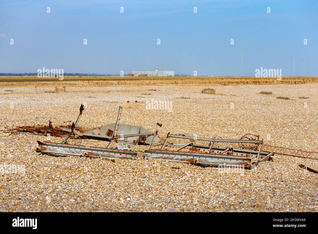 Flat shingle landscape with metal debris and Cobra Mist early warning ...
