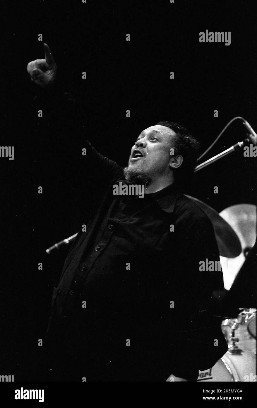 Charlie Mingus, American jazz bass player, during a performance at the ...