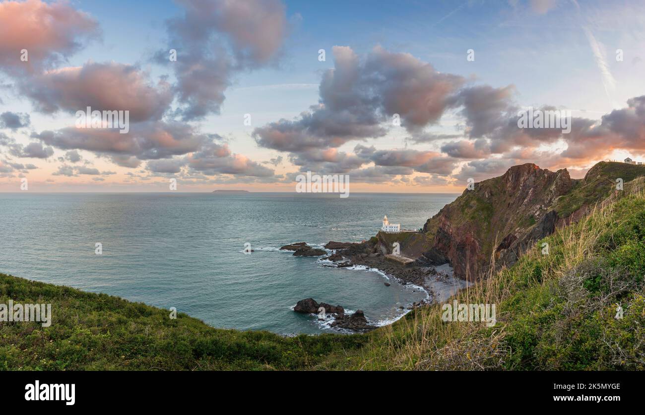 Beautiful sunrise landscape image of Devon coastline in England with ...
