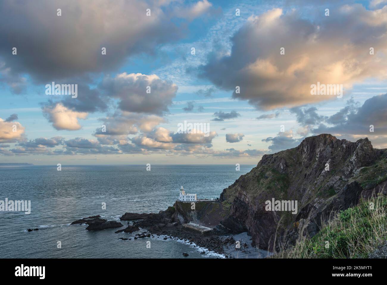 Beautiful sunrise landscape image of Devon coastline in England with ...