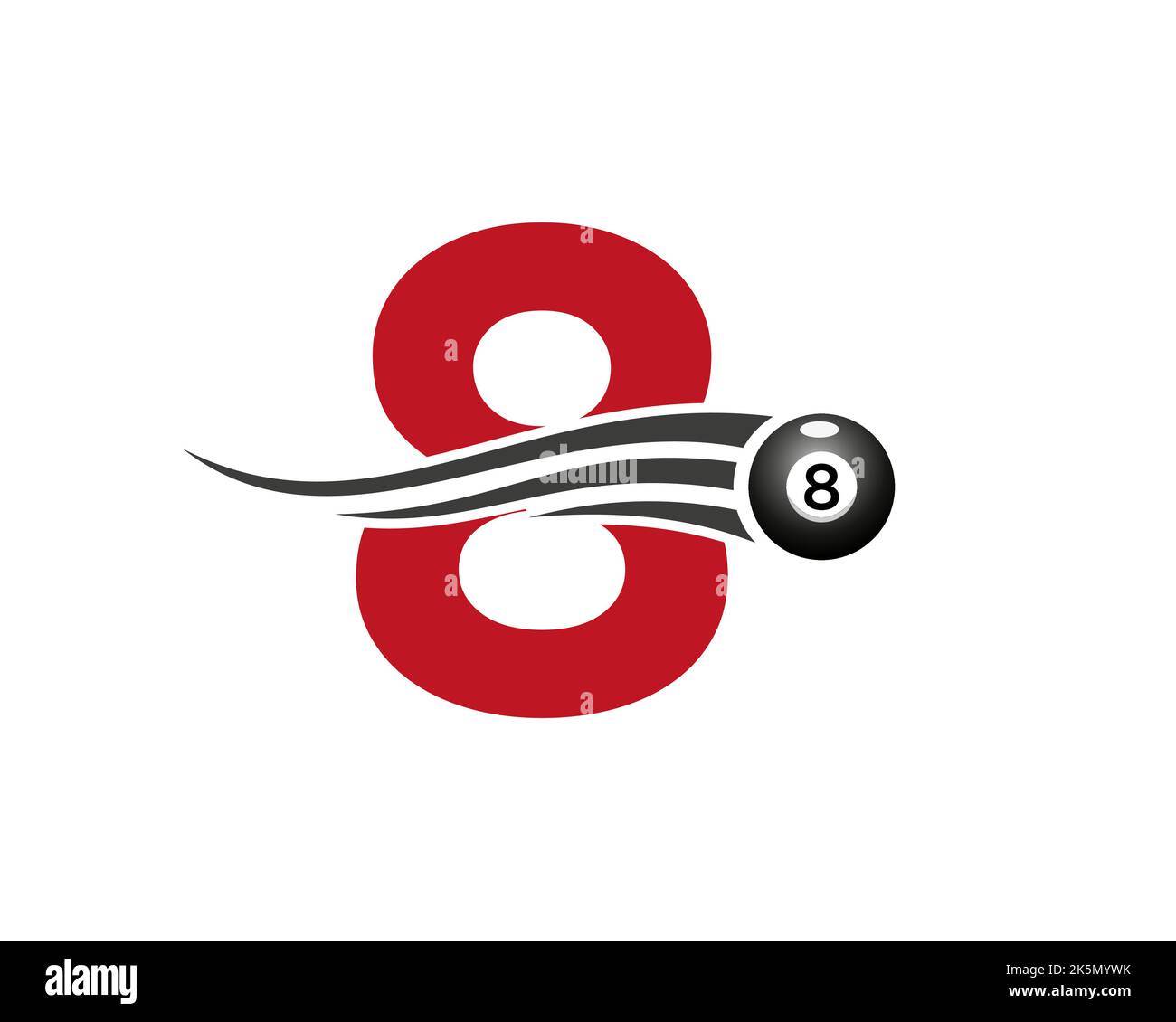 Letter 8 Billiards or Pool Game Logo Design For Billiard Room or 8 Ball ...