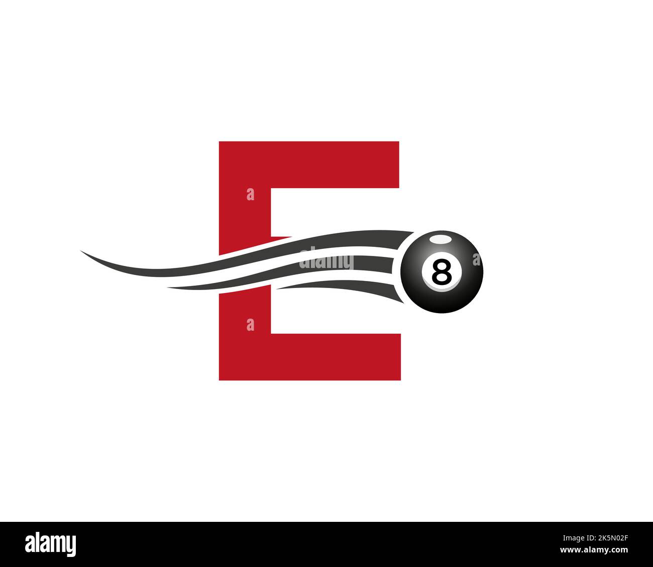 Letter E Billiards or Pool Game Logo Design For Billiard Room or 8 Ball ...