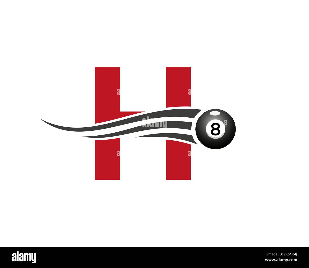 Letter H Billiards or Pool Game Logo Design For Billiard Room or 8 Ball ...