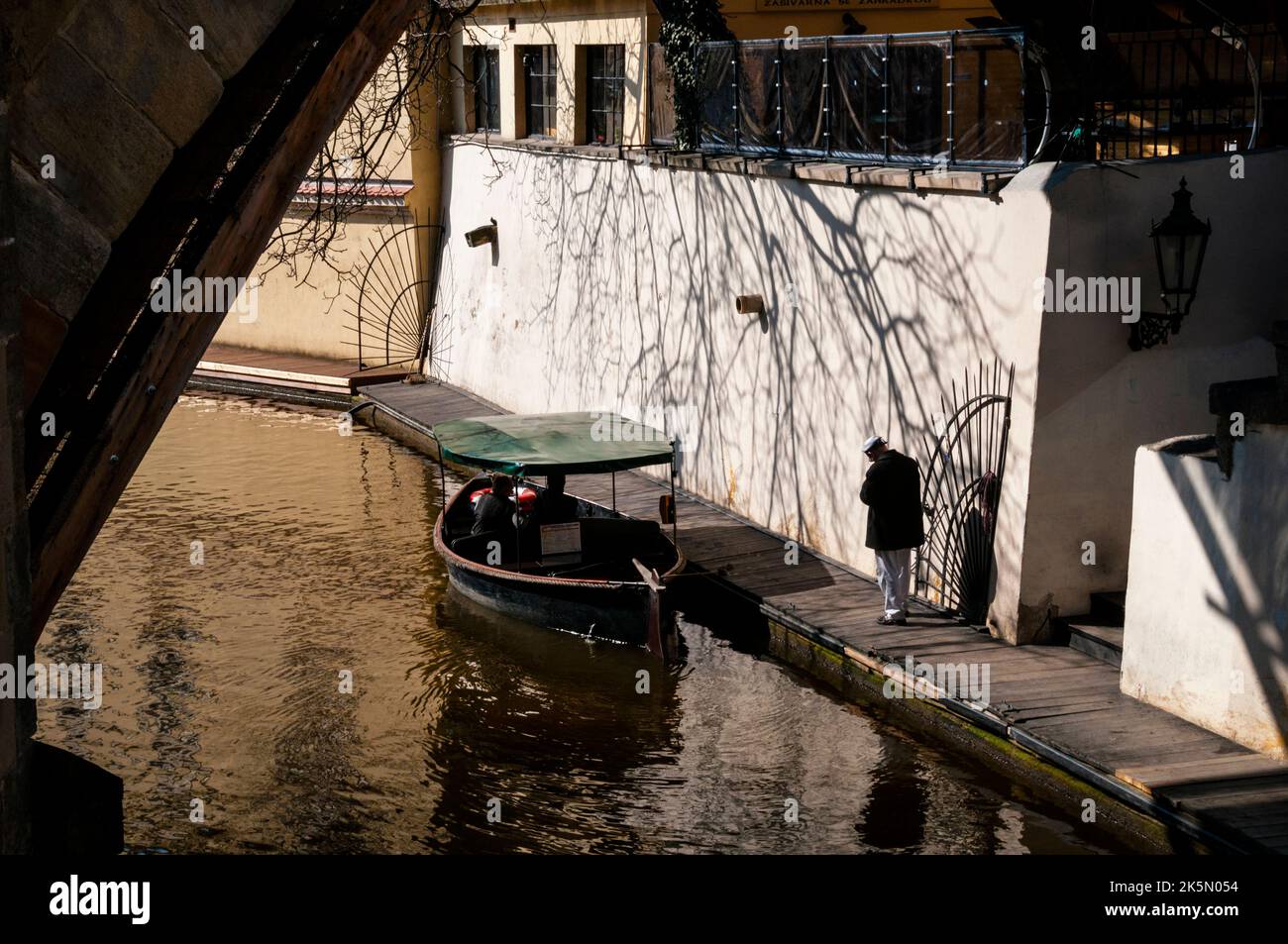 Little Venice canal or the Čertovka Inlet in Prague, Czech Republic ...