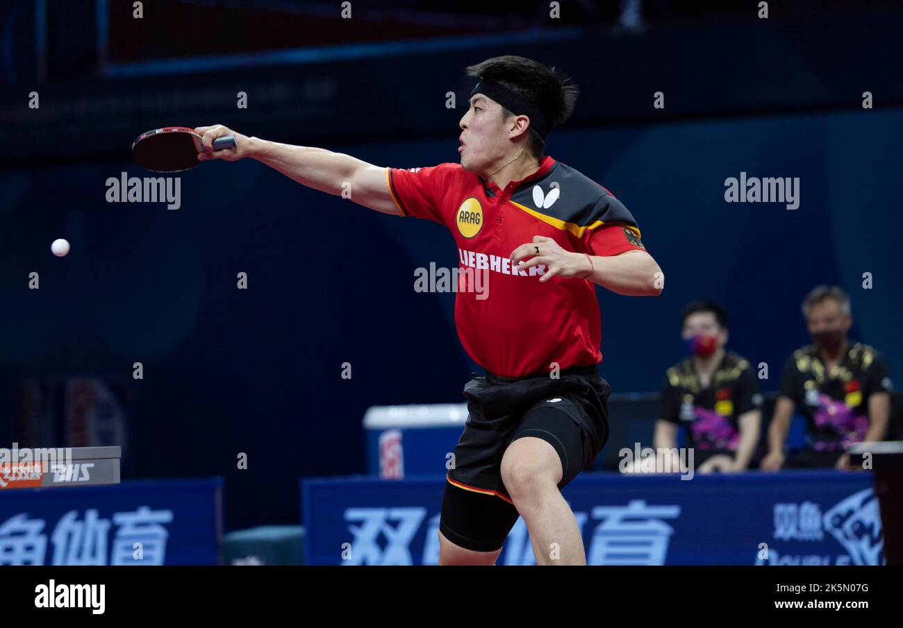 CHENGDU, CHINA - OCTOBER 9, 2022 - Qiu Dang of Germany competes against ...