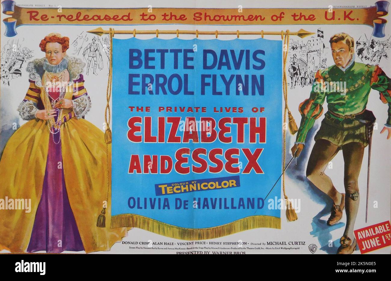 Bette Davis And Errol Flynn In The Private Lives Of Elizabeth And Essex 1939 Director Michael