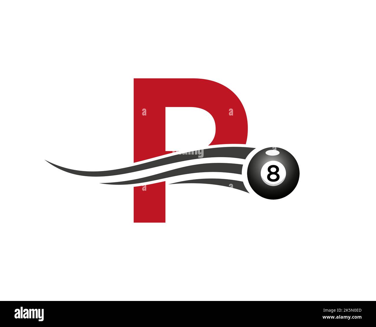 Letter P Billiards or Pool Game Logo Design For Billiard Room or 8 Ball ...