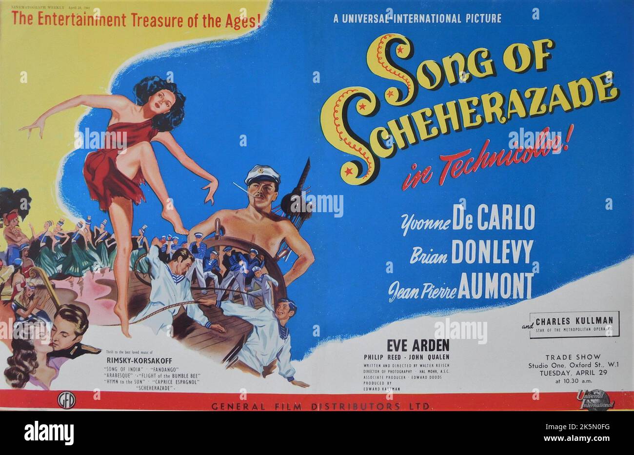 YVONNE DE CARLO BRIAN DONLEVY and JEAN-PIERRE AUMONT (as Midshipman ...