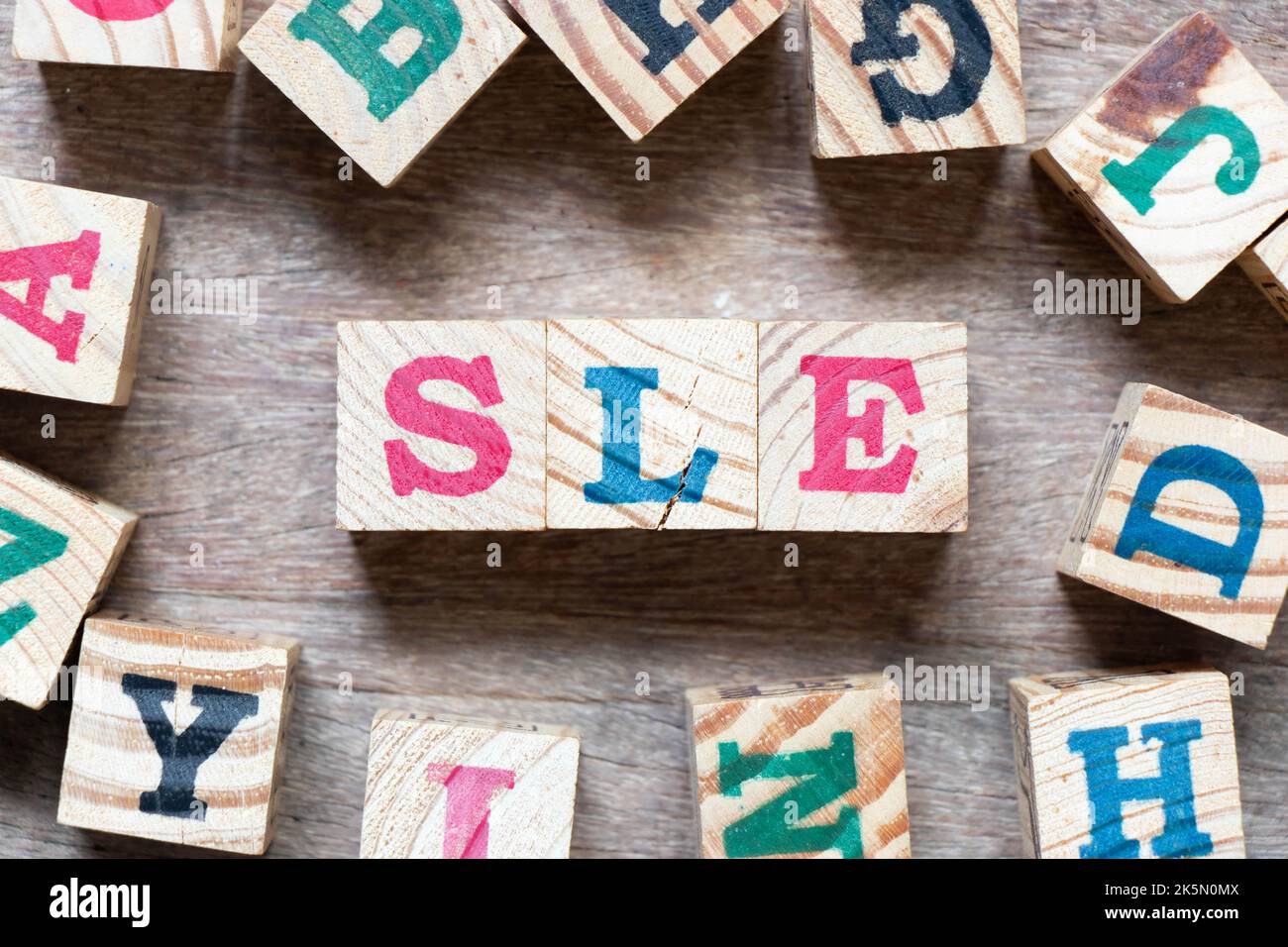 Alphabet letter block in word SLE (Abbreviation of Systemic lupus ...