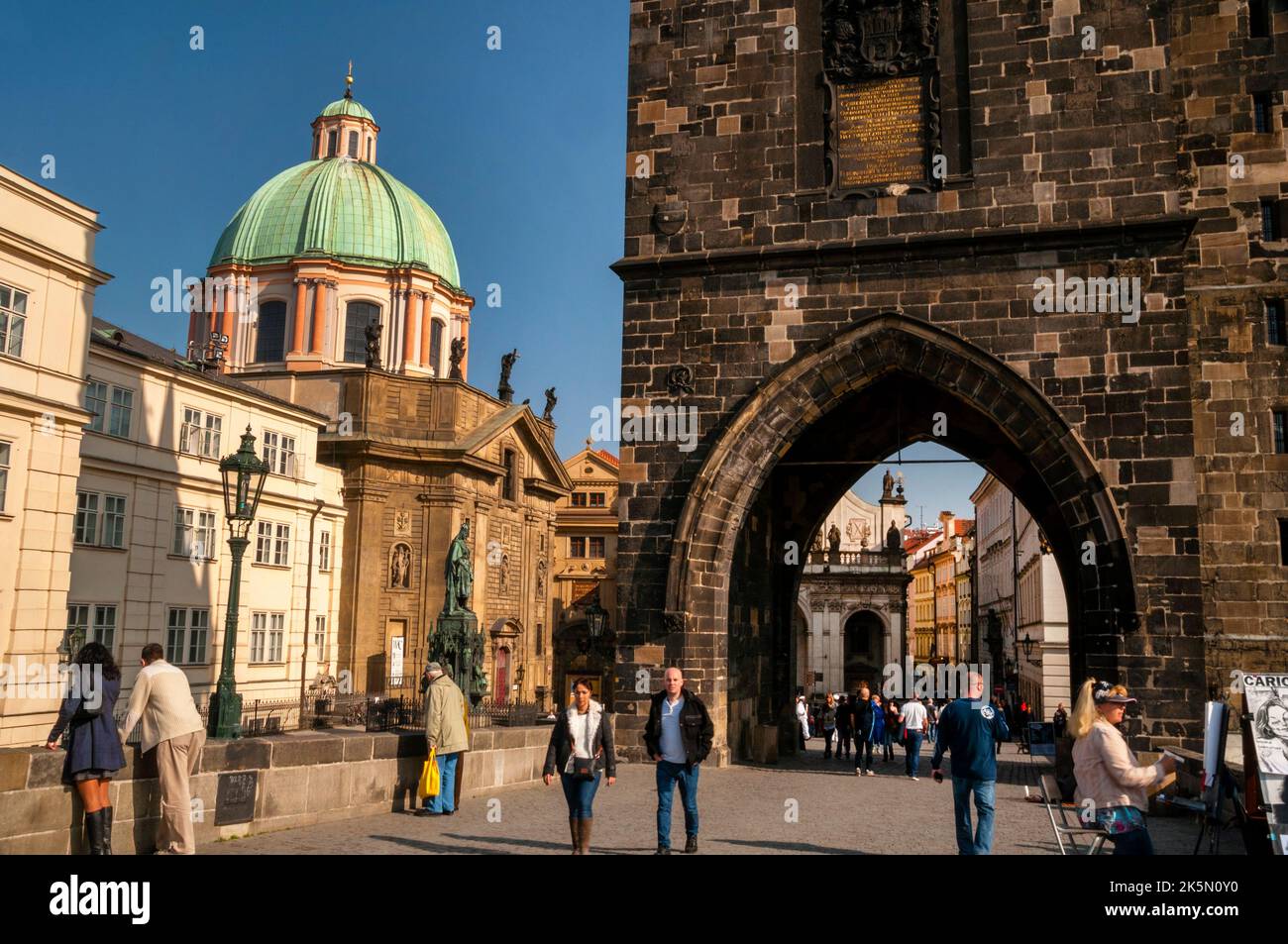 Gothic Old Town Bridge Tower Gothic gate to Charles Bridge in Prague ...