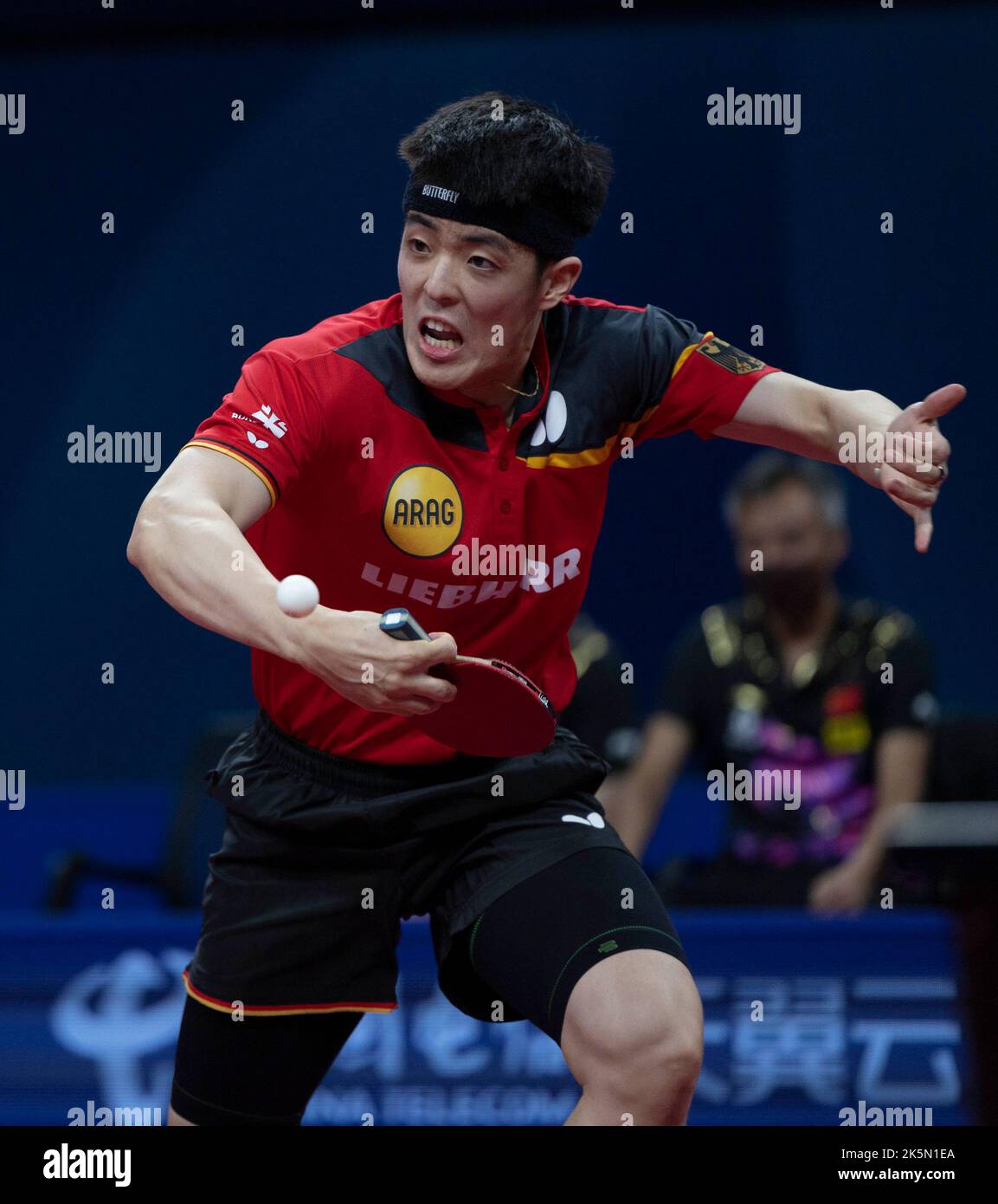 CHENGDU, CHINA - OCTOBER 9, 2022 - Qiu Dang of Germany competes against ...