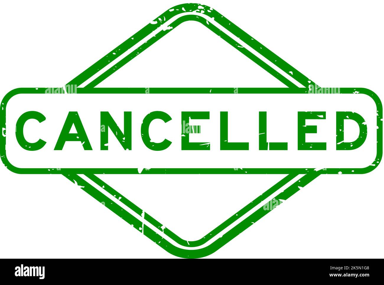 Grunge green cancelled word rubber square seal stamp on white background Stock Vector Image ...
