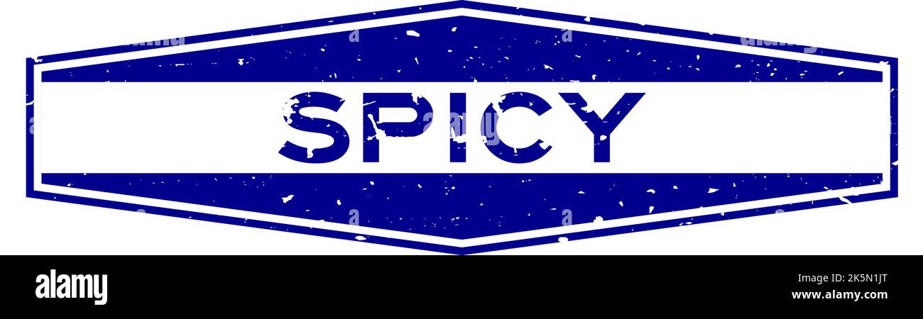 Grunge blue spicy word hexagon rubber seal stamp on white background Stock Vector Image & Art ...