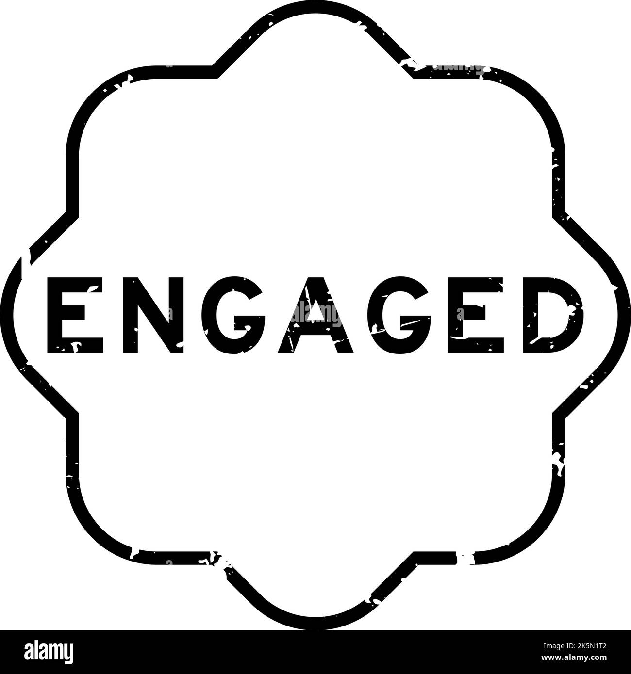 Grunge black engaged word rubber seal stamp on white background Stock ...