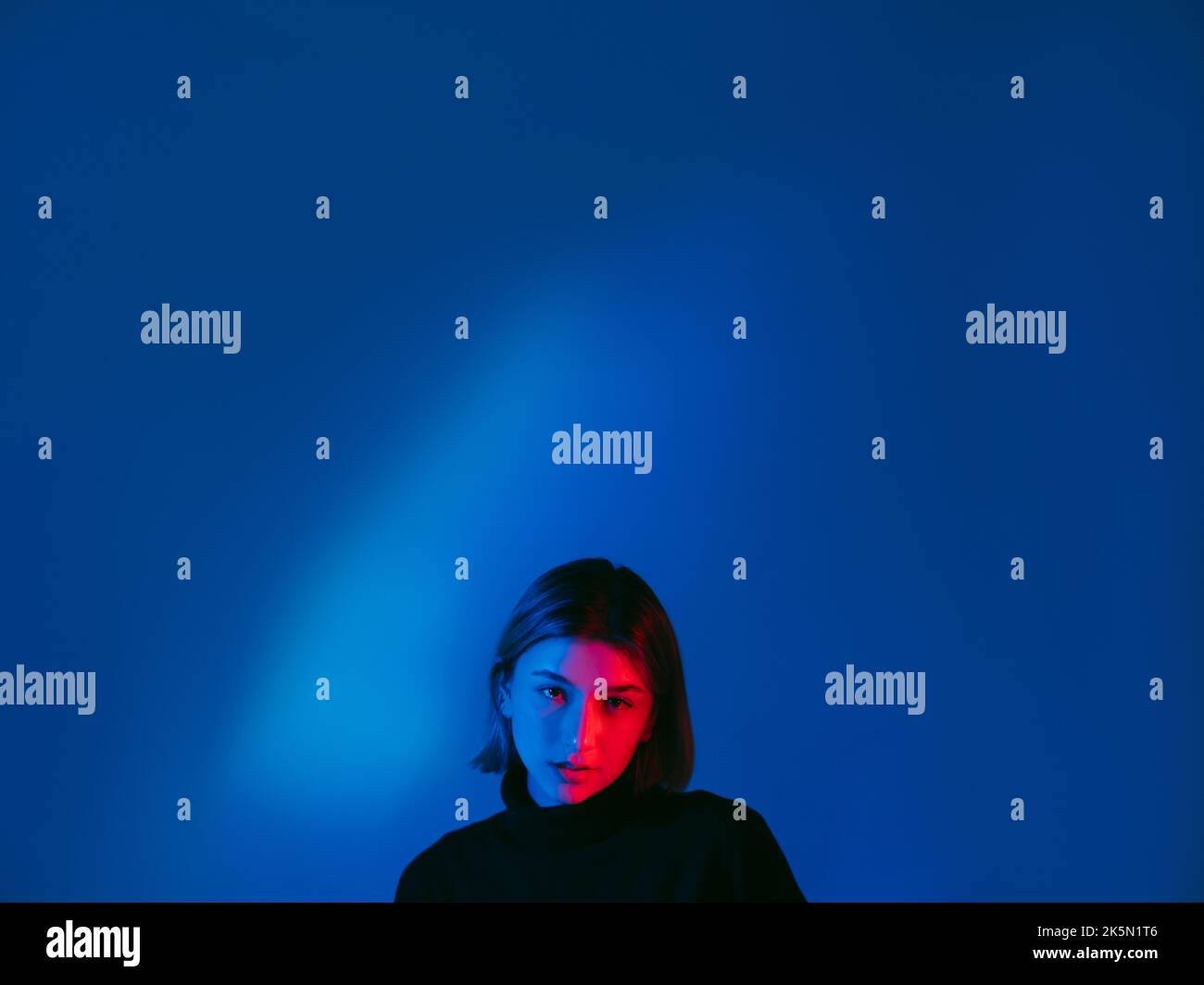 Neon light face. Advertising background. Futuristic illumination ...