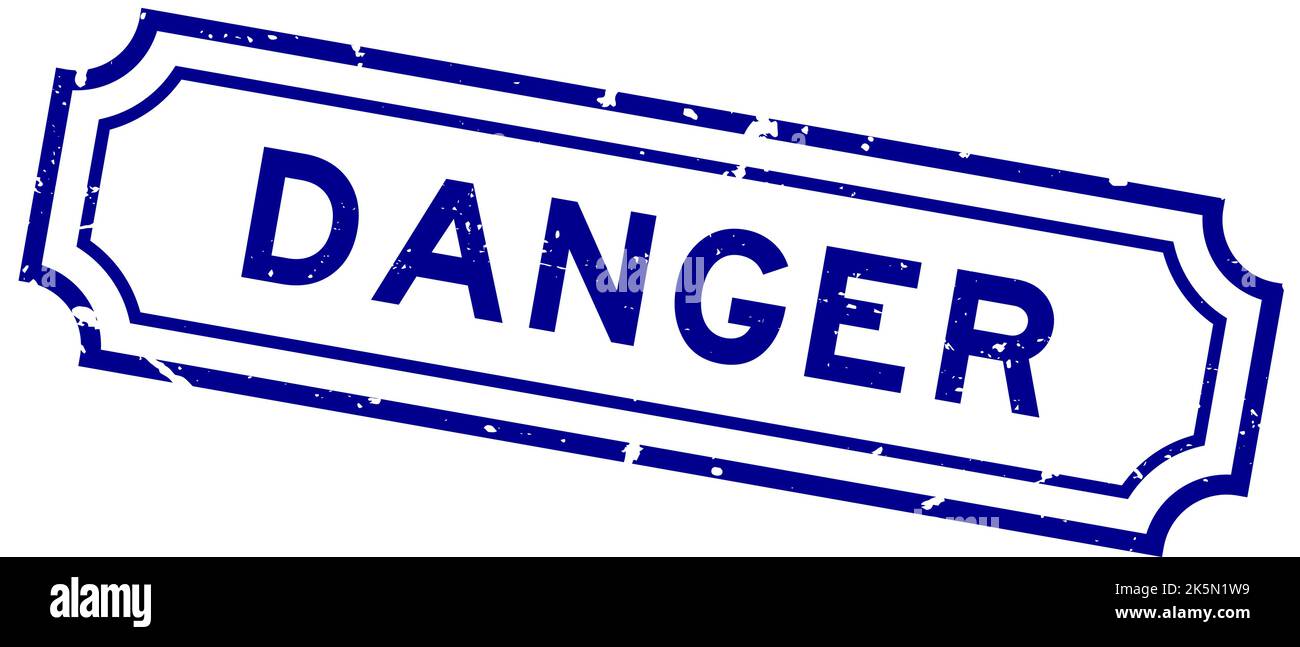 Grunge blue danger word rubber seal stamp on white background Stock ...
