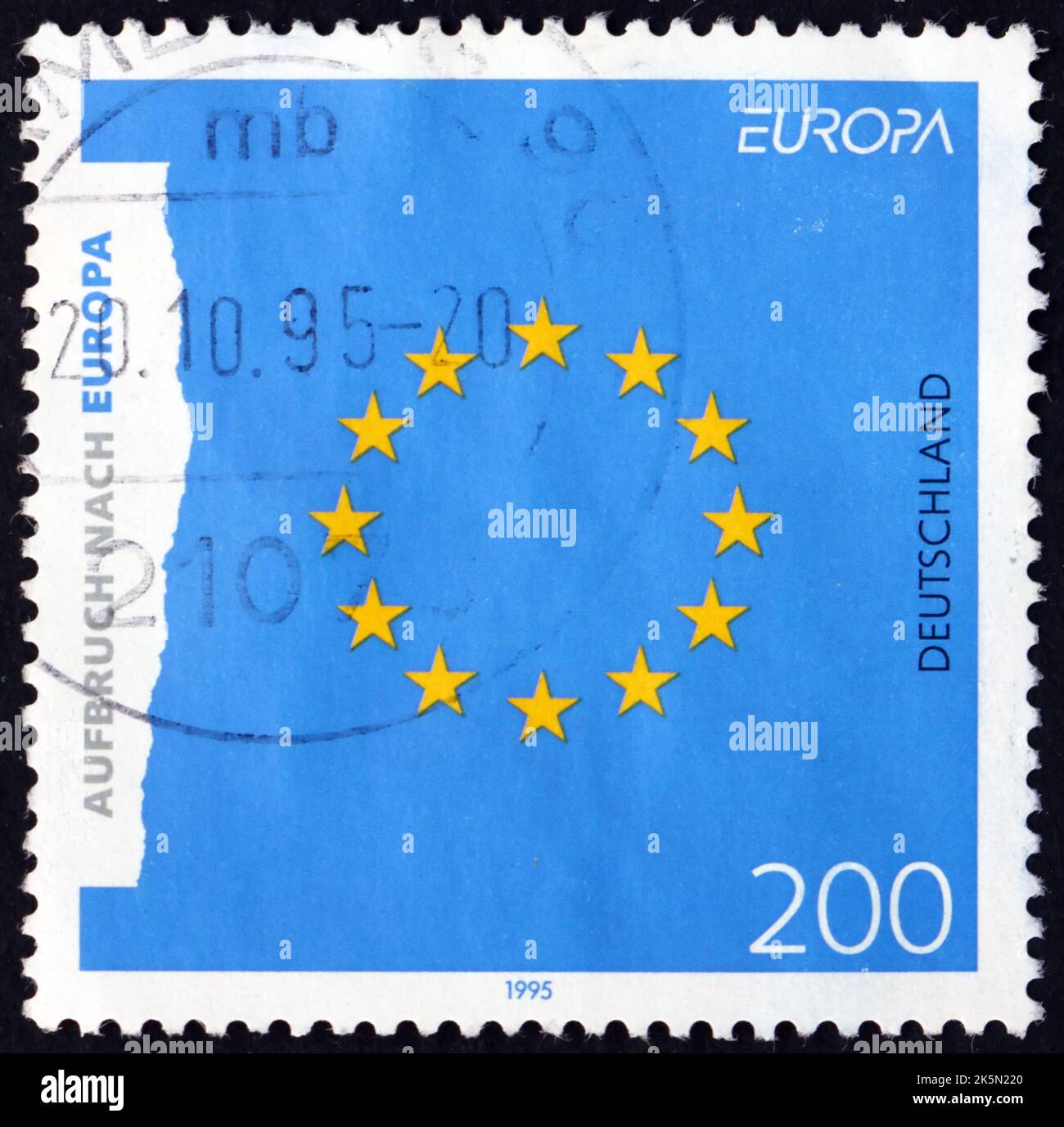 GERMANY - CIRCA 1995: a stamp printed in Germany dedicated to moving ...