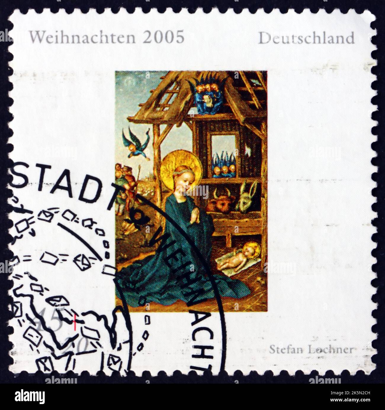 GERMANY - CIRCA 2005: a stamp printed in Germany shows Adoration of the ...