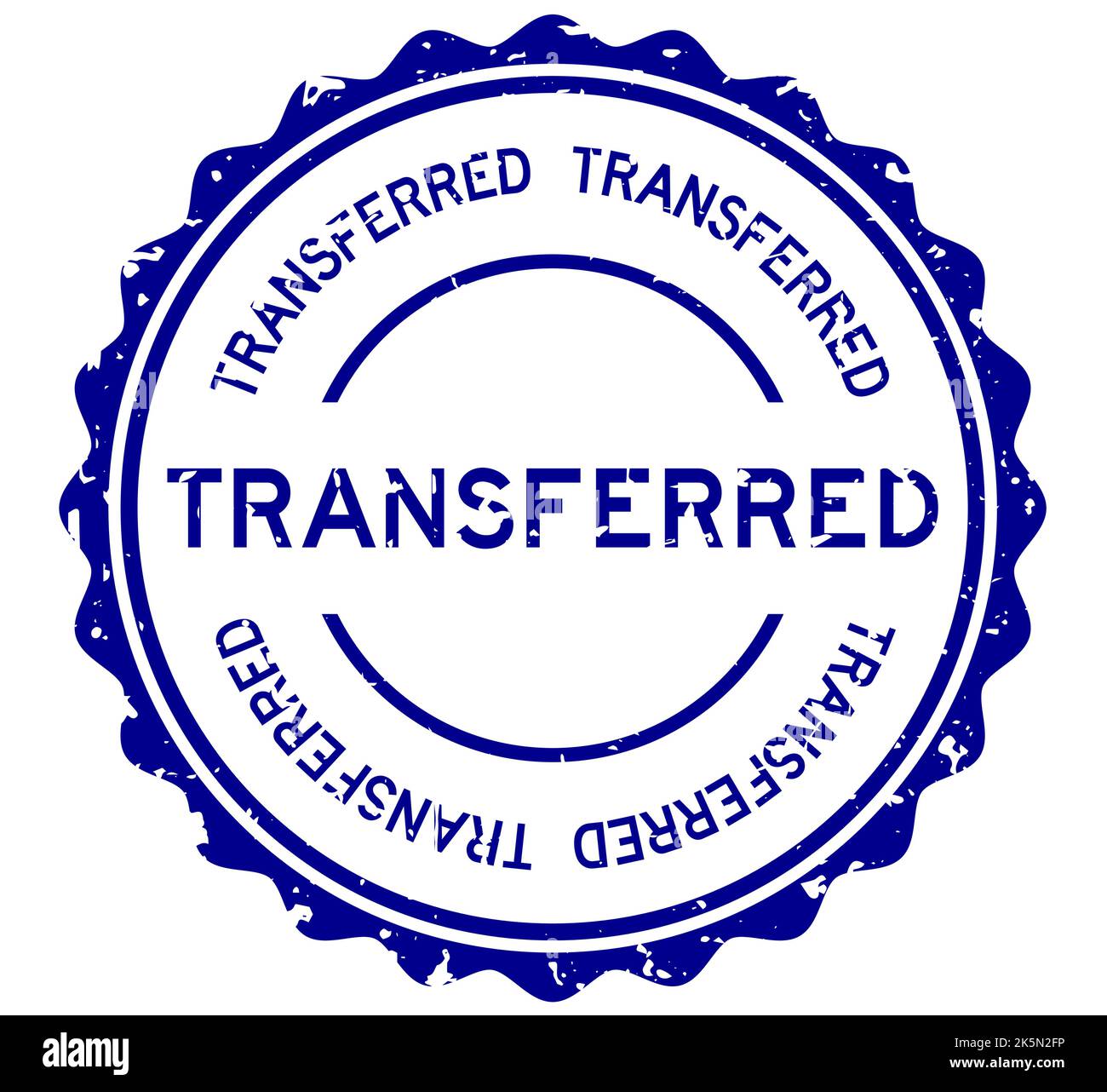 Grunge blue transferred word round rubber seal stamp on white background Stock Vector Image ...