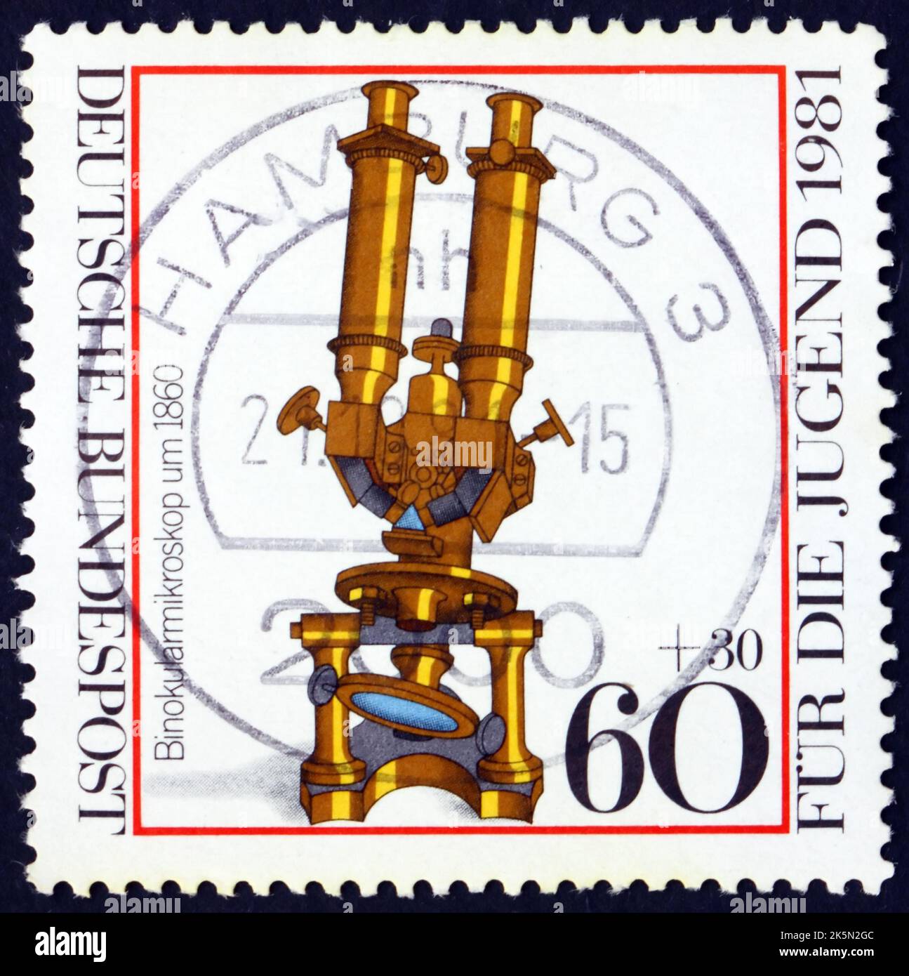 GERMANY - CIRCA 1981: a stamp printed in Germany shows binocular ...