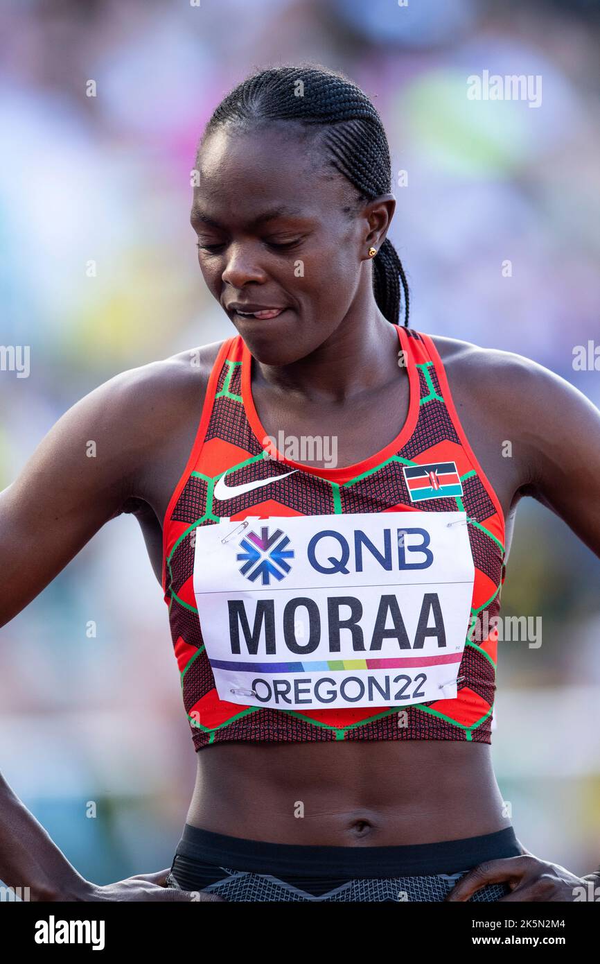 Mary Moraa of Kenya competing in the women’s 800m heats at the World ...