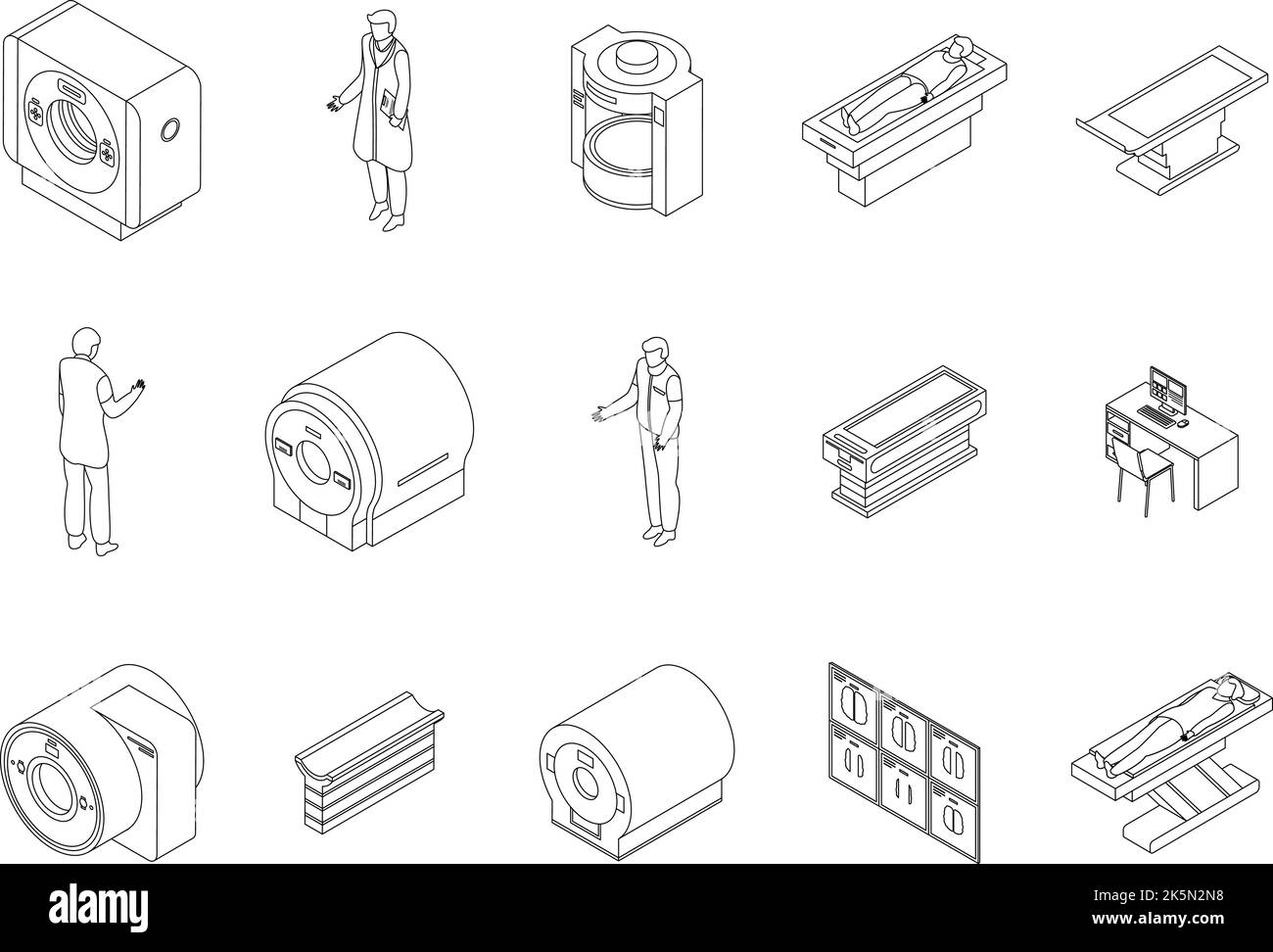 Magnetic resonance imaging icons set. Isometric set of magnetic ... Magnetic resonance imaging icons set. Isometric set of magnetic ...