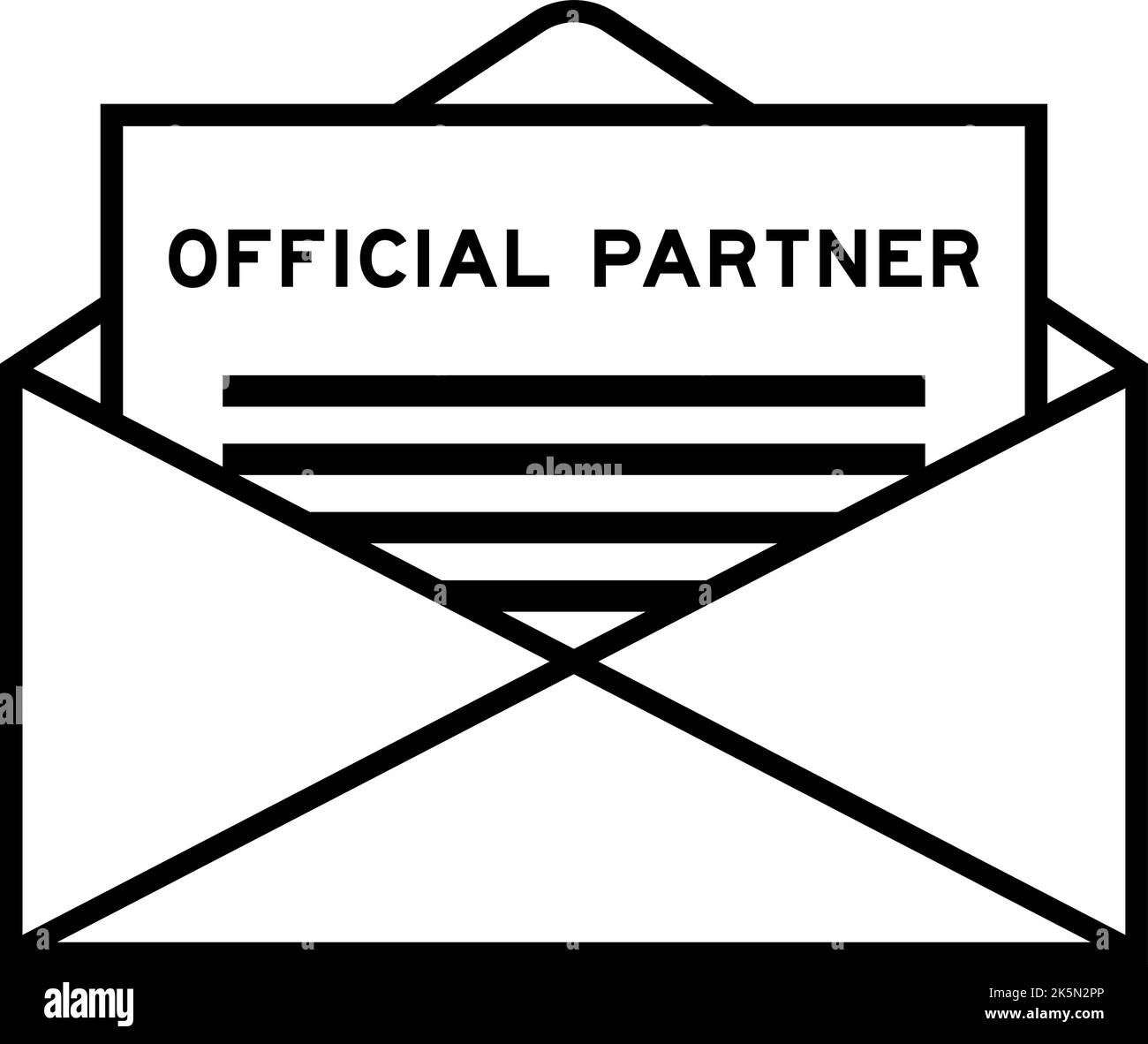 Envelope and letter sign with word official partner as the headline ...