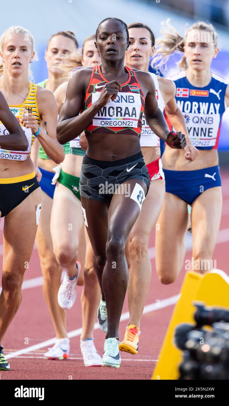 Mary Moraa of Kenya competing in the women’s 800m heats at the World ...