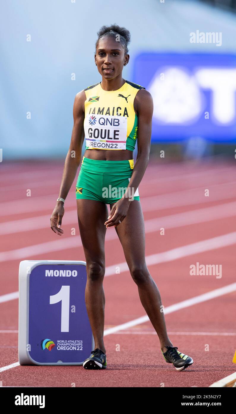 Natoya Goule of Jamaica competing in the women’s 800m heats at the ...