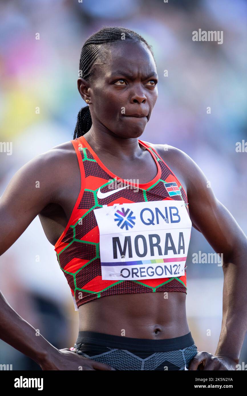 Mary Moraa of Kenya competing in the women’s 800m heats at the World ...