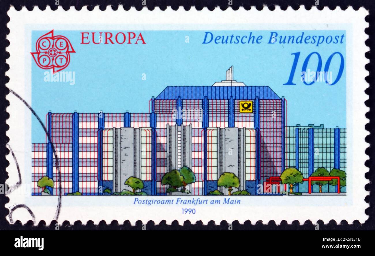 GERMANY - CIRCA 1990: a stamp printed in Germany shows modern Giro ...