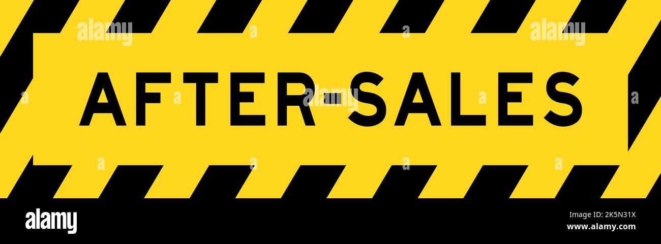 Yellow and black color with line striped label banner with word after ...