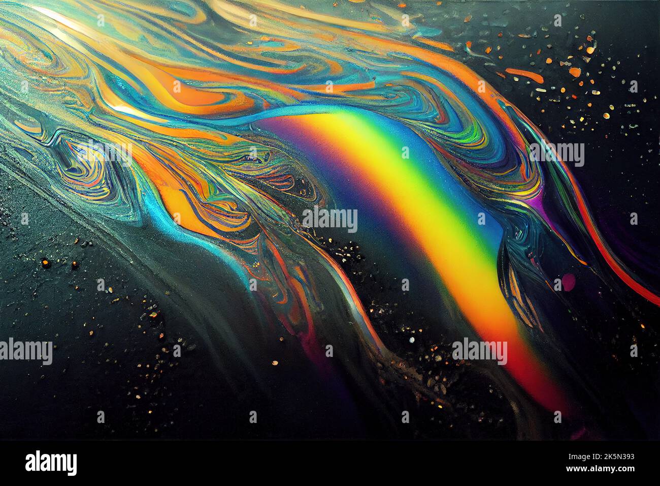 Abstract background with rainbow spectre neon light waves pattern. 3D ...