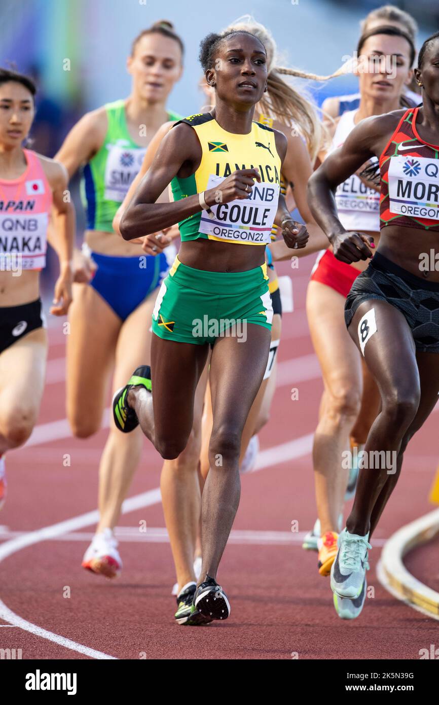 Natoya Goule of Jamaica competing in the women’s 800m heats at the ...
