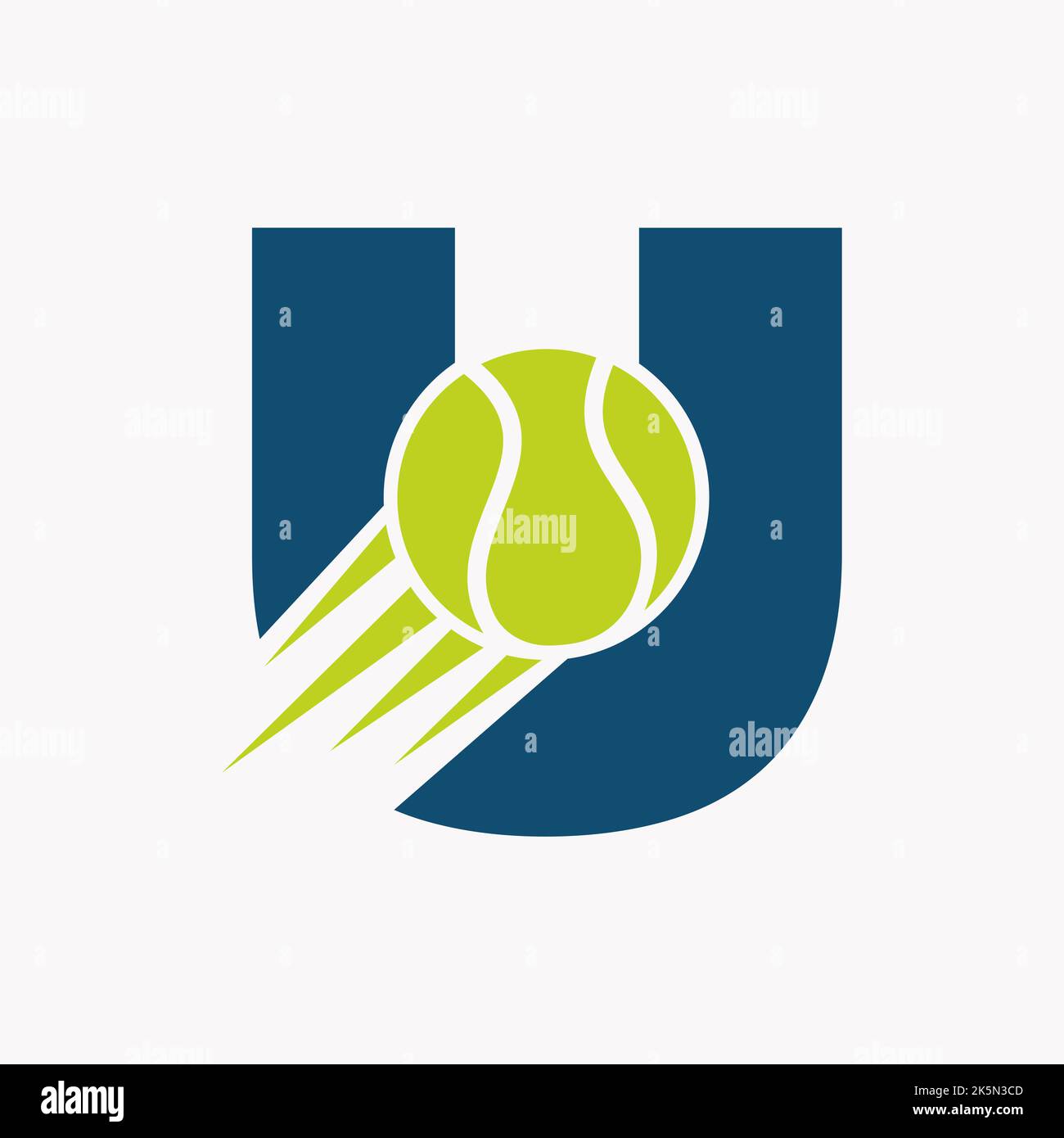 Initial Letter U Tennis Logo Concept With Moving Tennis Ball Icon ...
