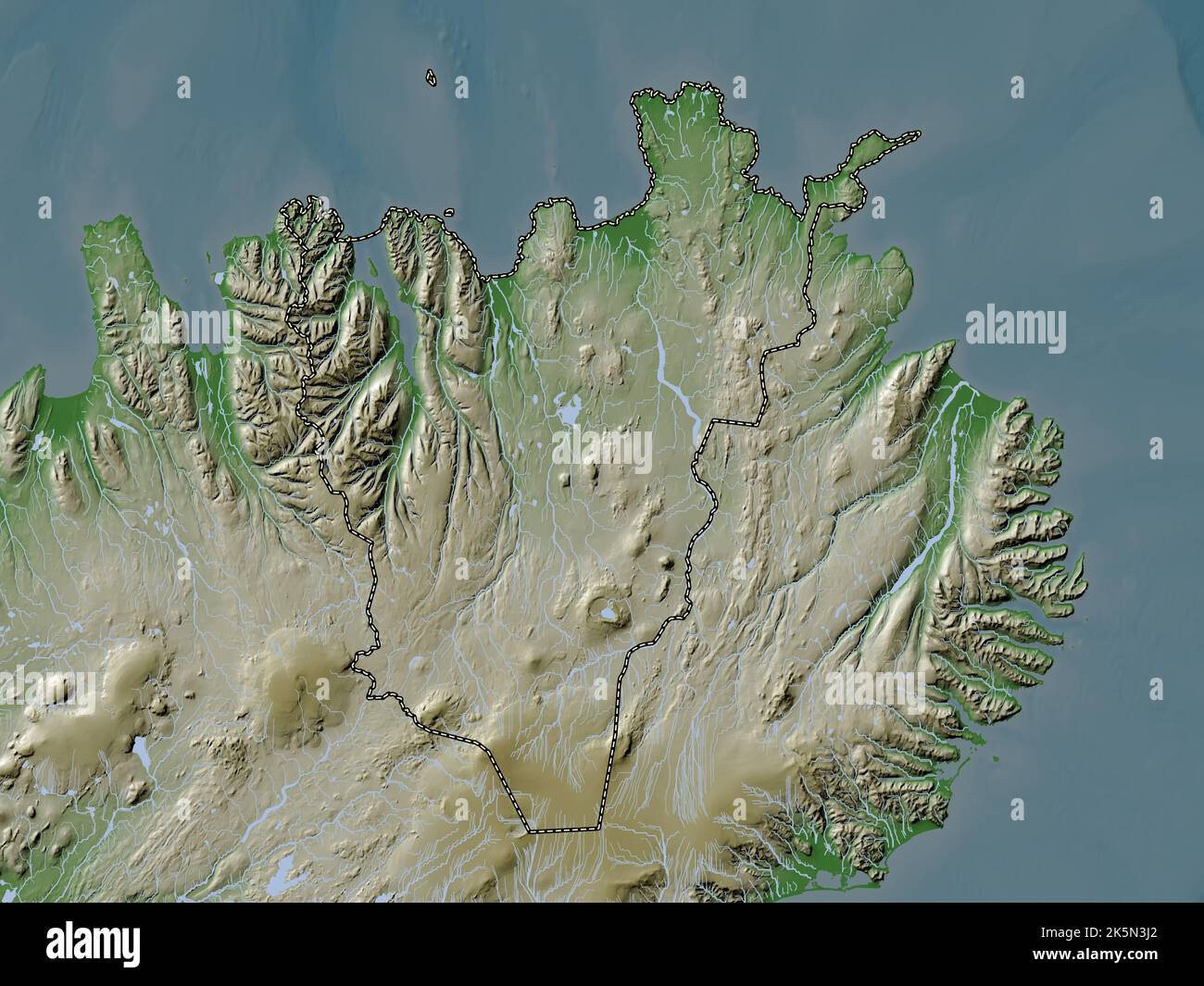 Halshreppur, region of Iceland. Elevation map colored in wiki style ...