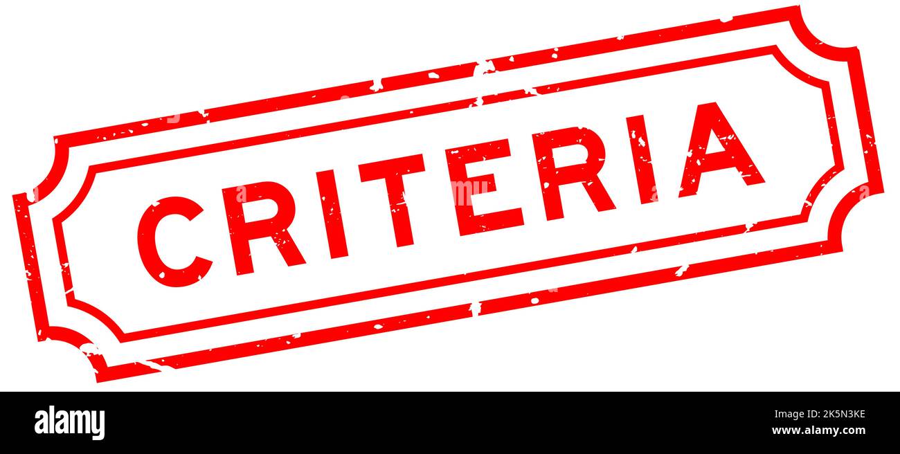 Grunge red criteria word rubber seal stamp on white background Stock ...